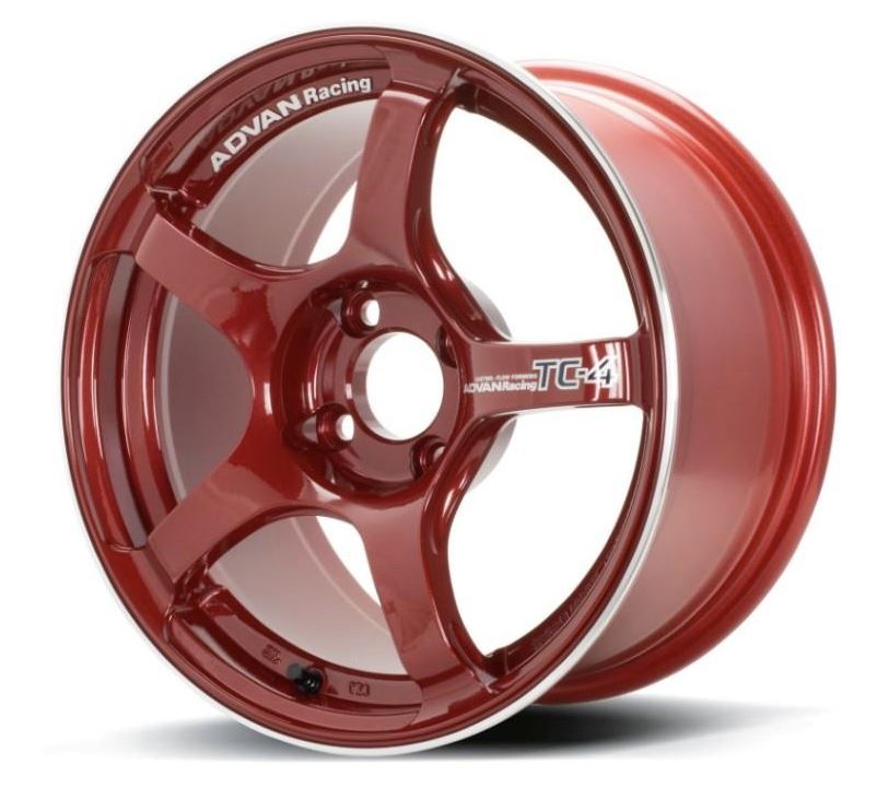 Advan TC4 18x9.5 +12 5x114.3 Racing Candy Red & Ring — Envision Tuning